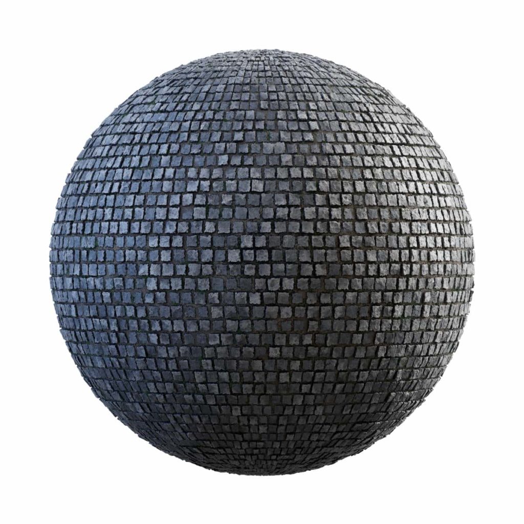 Grey Square Stone Pavement PBR Texture