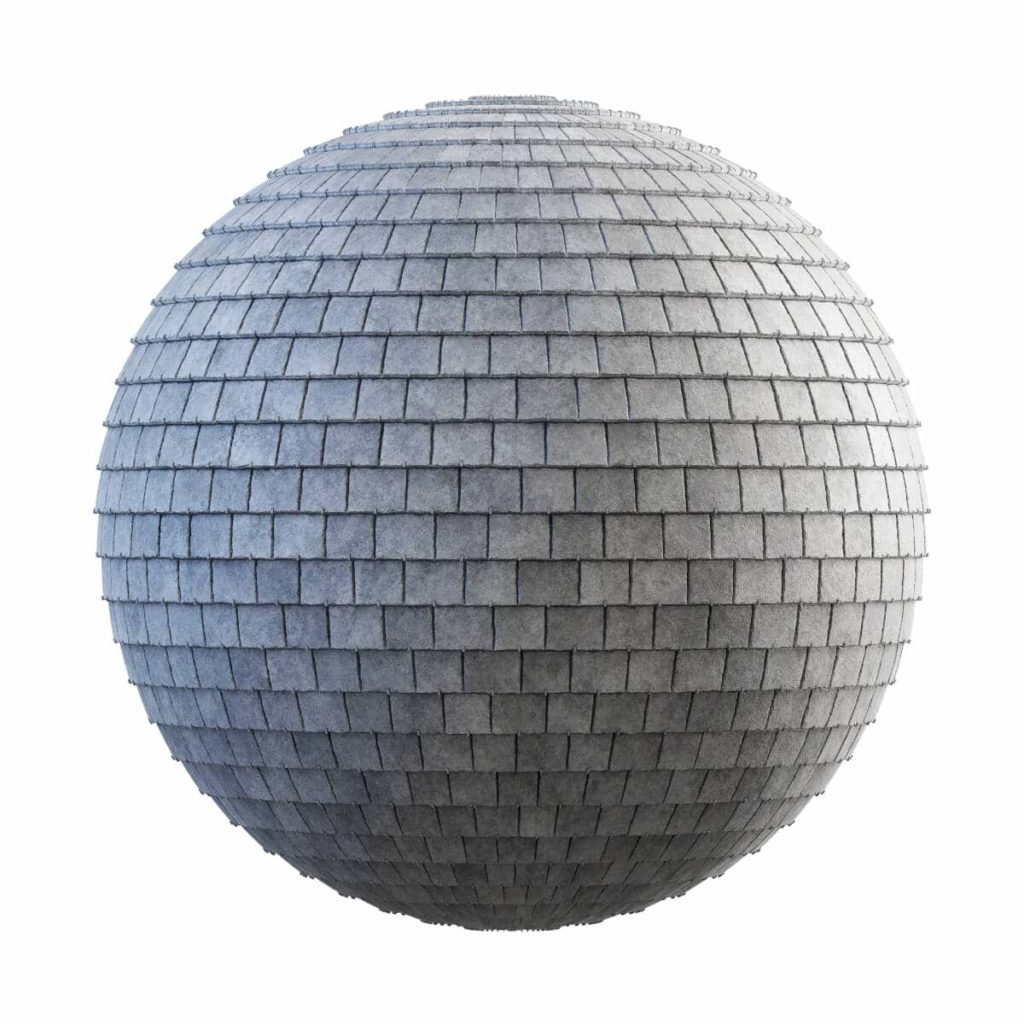 Grey Stone Tile Roof PBR Texture