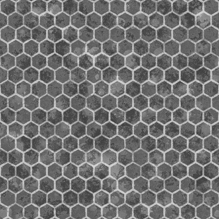 Painted Hexagon Concrete Pavement PBR Texture