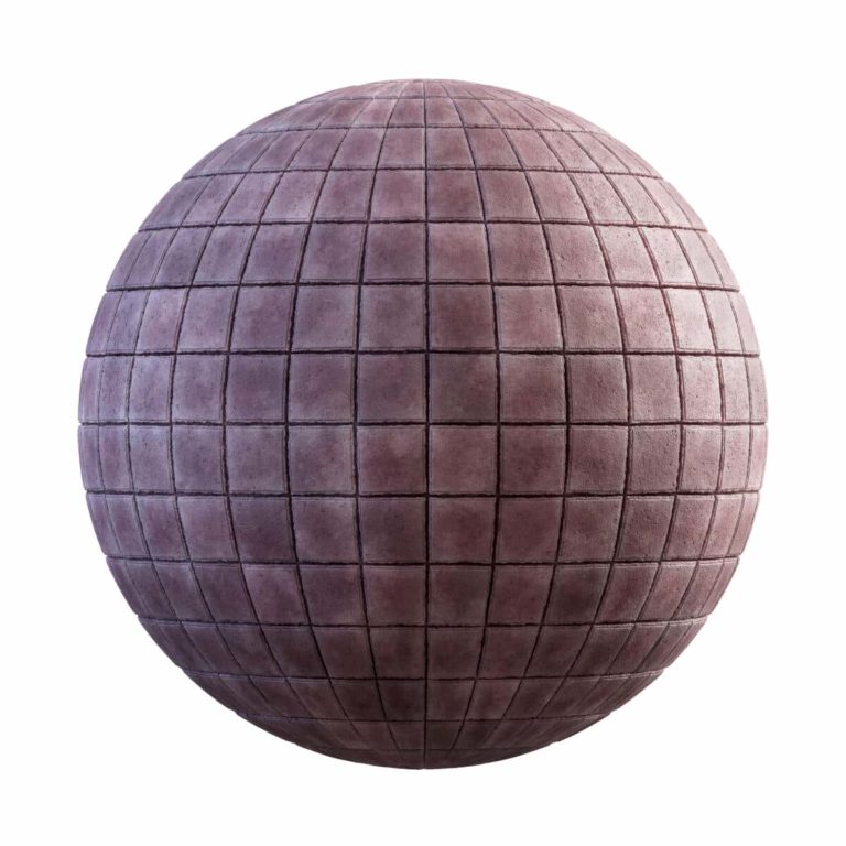 Red Square Stone Pavement PBR Texture