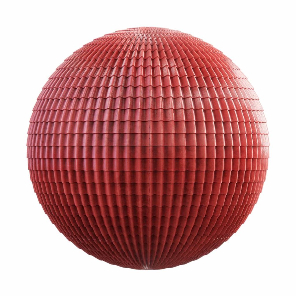 Red Steel Tile Roof PBR Texture