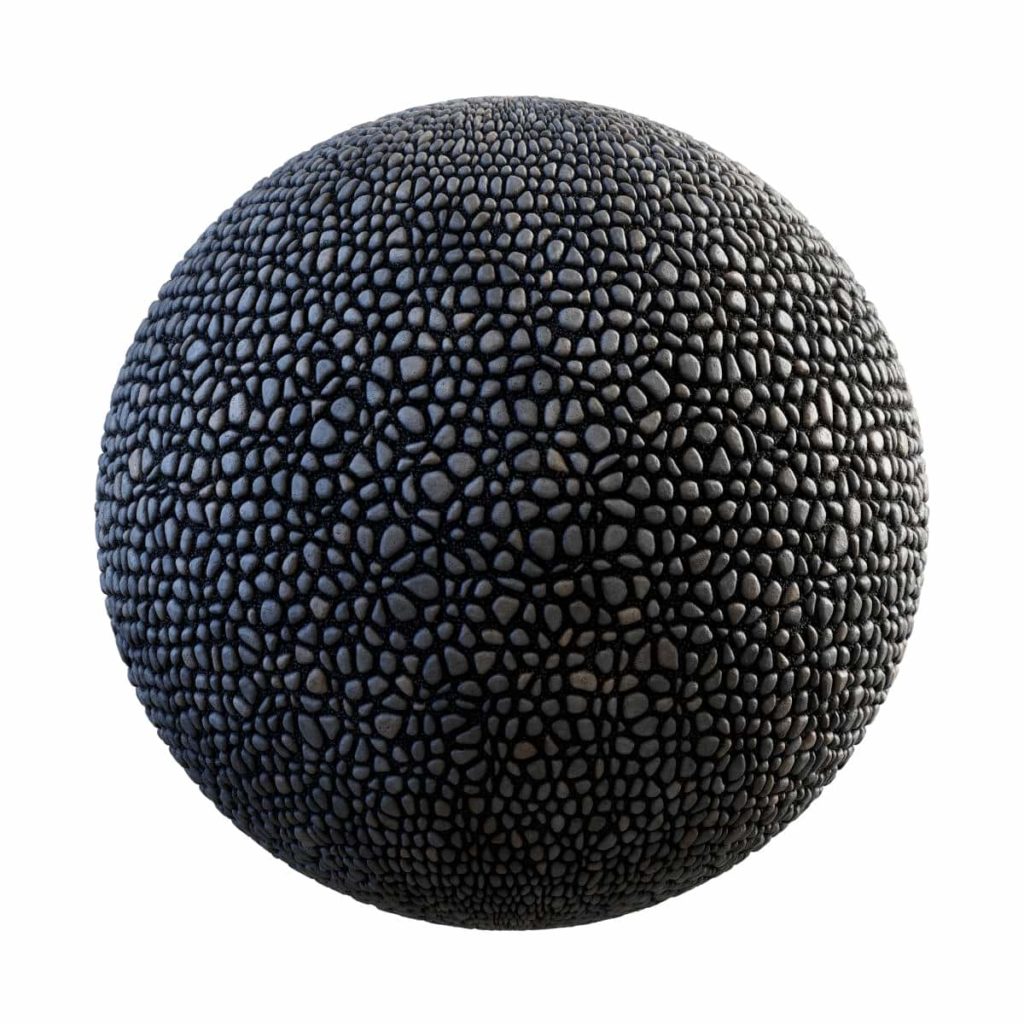 Round Grey Stone Pavement PBR Texture