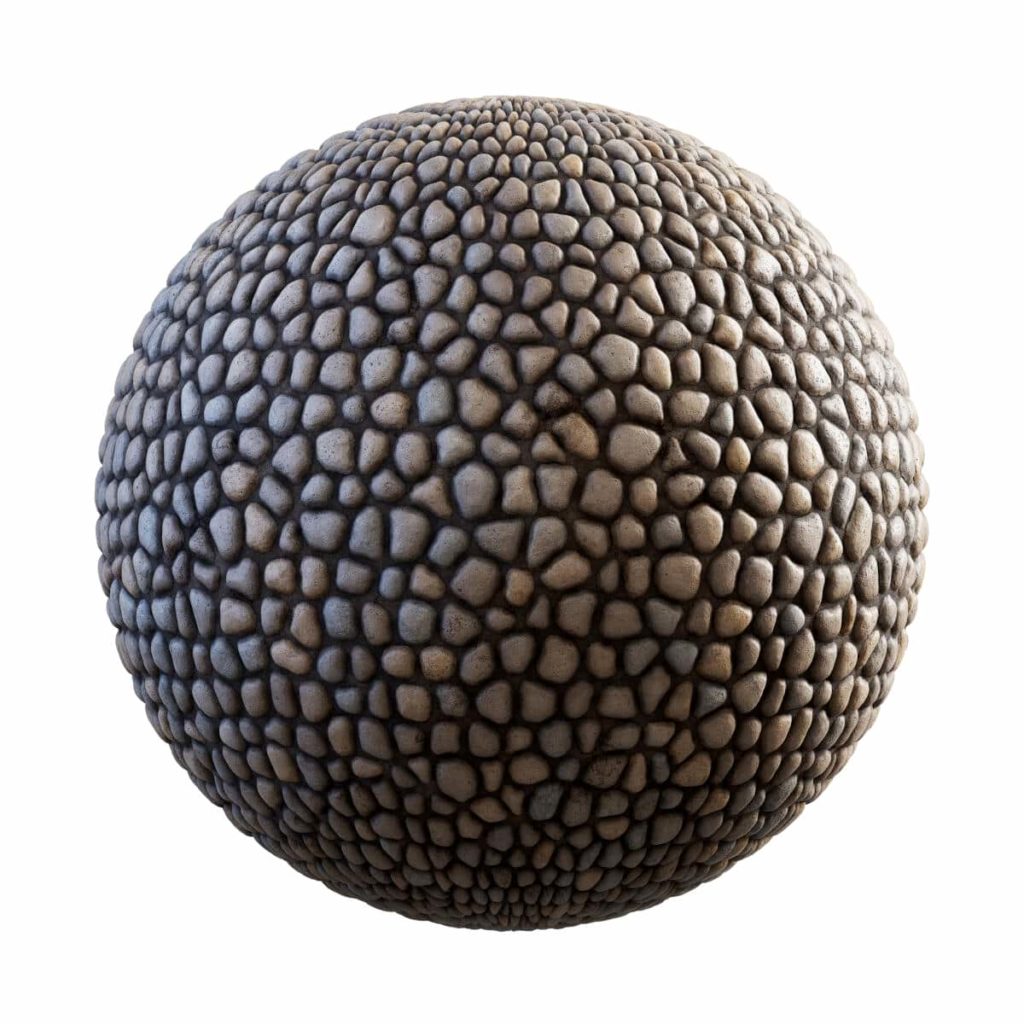 Round Stone Pavement PBR Texture