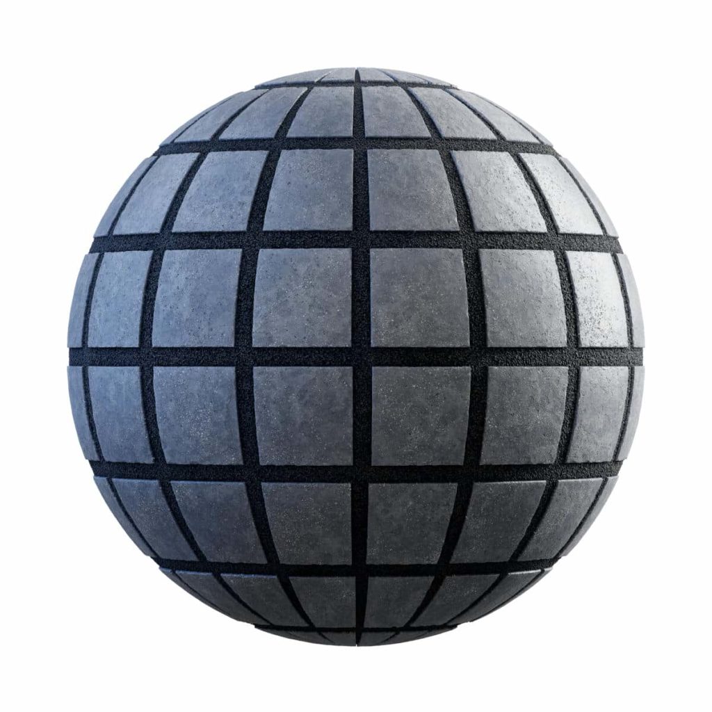 Square Concrete Pavement with Gravel PBR Texture