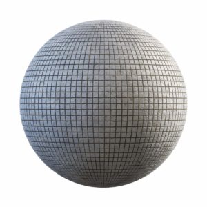 White Square Stone Pavement PBR Texture