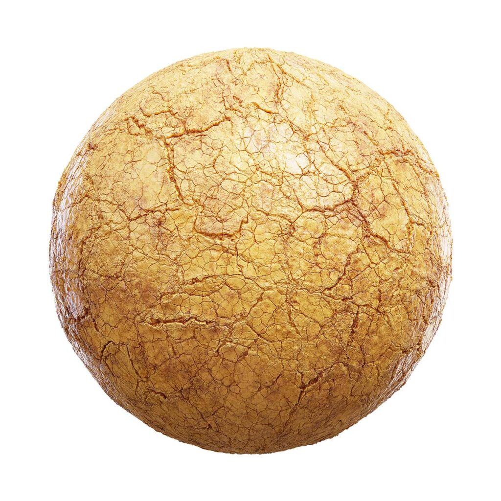 Cracked Yellow Clay Ground PBR Texture