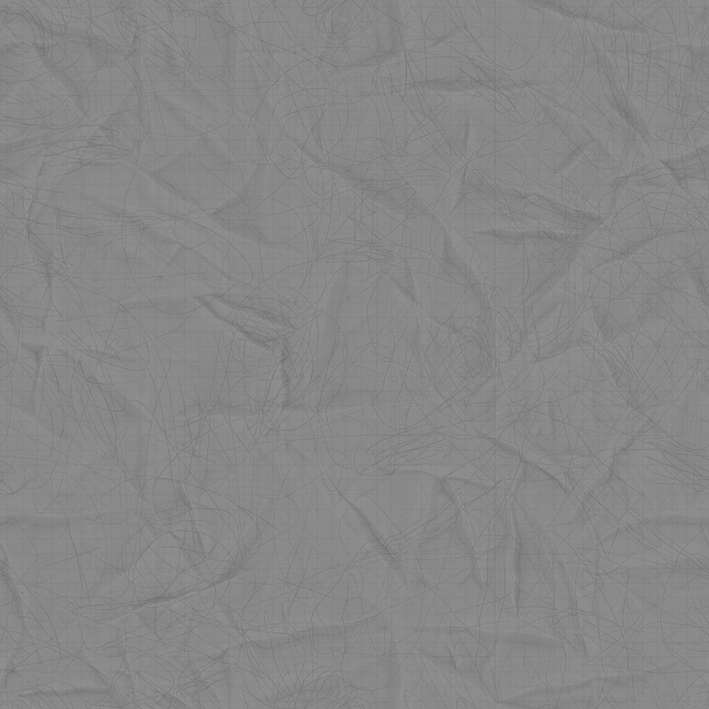 Crumpled Paper Sheet with Scribbles PBR Texture