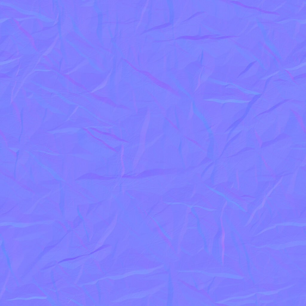 Crumpled Paper Sheet with Scribbles PBR Texture