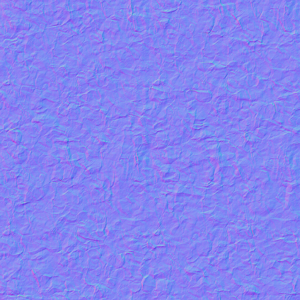 Crumpled Paper Sheet with Scribbles PBR Texture