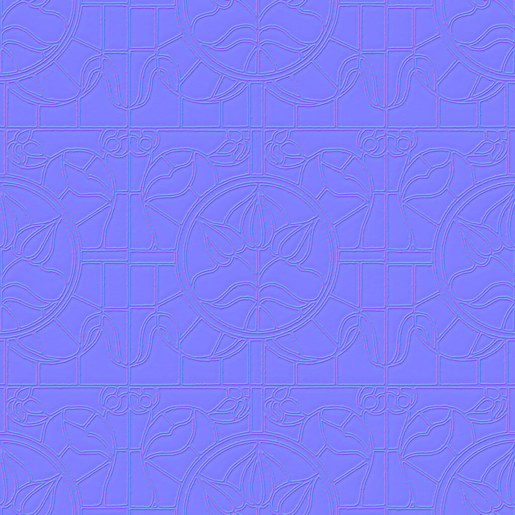 Flower Pattern Stained Glass PBR Texture