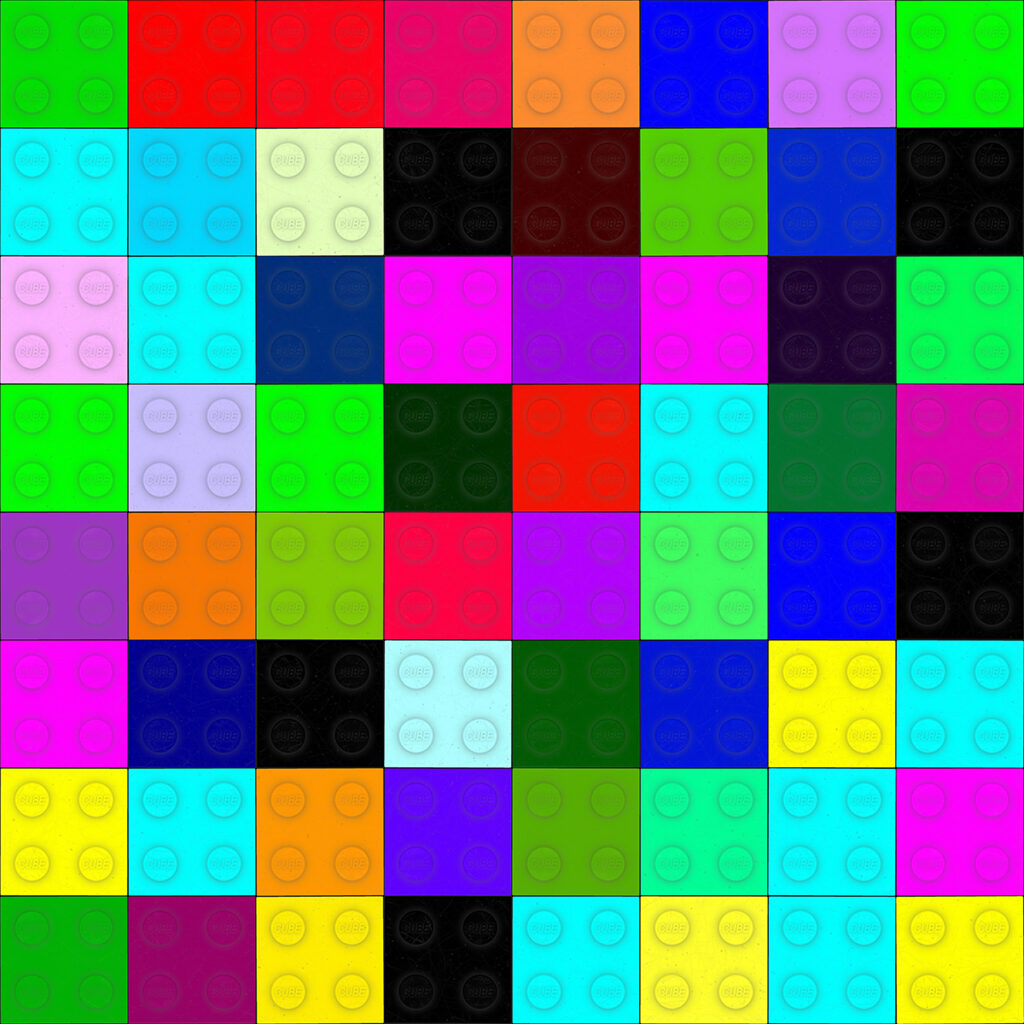 Multi-Colored Plastic Toy Blocks PBR Texture