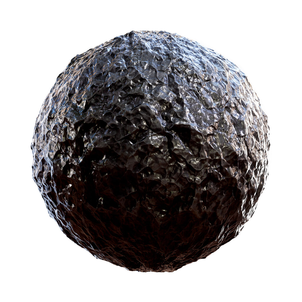 Wrinkled Black Foil PBR Texture
