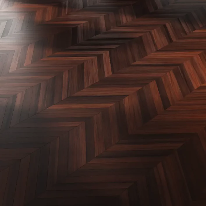 Dark Chevron Wood Parquet PBR Texture