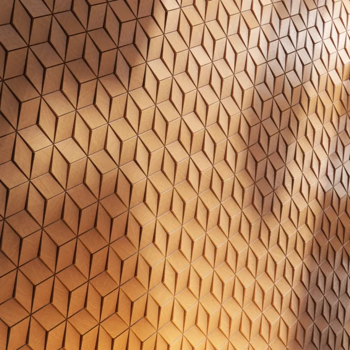 Wooden Patterned Wall Panel PBR Texture