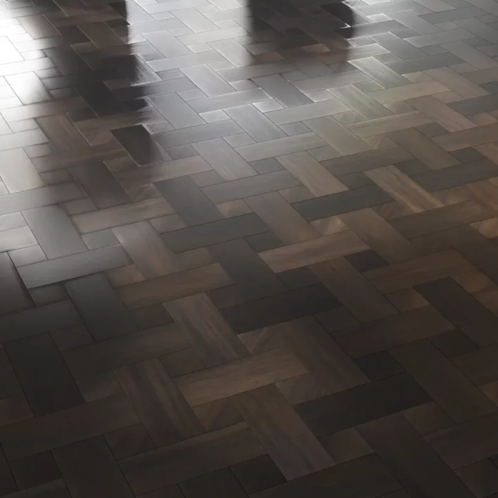 Dark Basketweave Wood Parquet