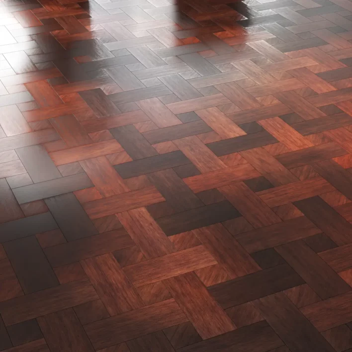 Dark Basketweave Wood Parquet