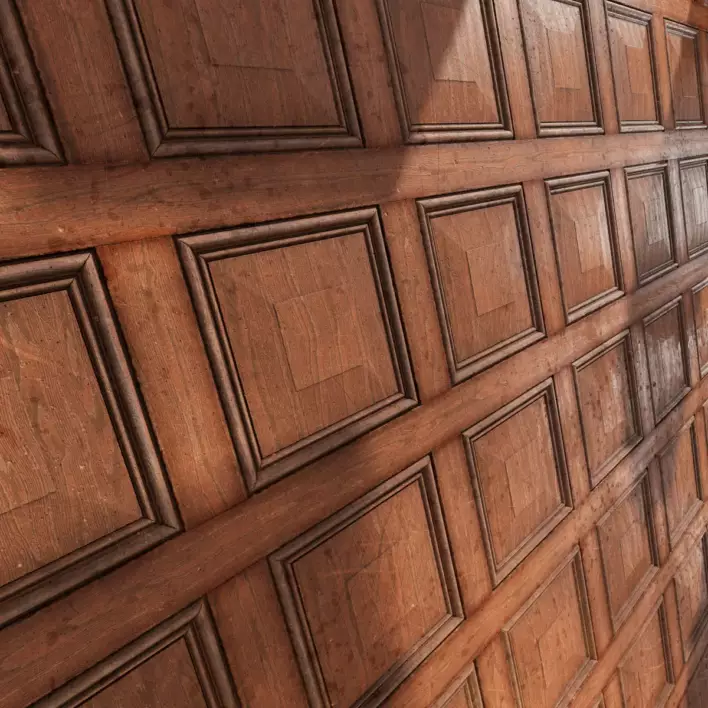 Square Wooden Old Wall Panels PBR Texture