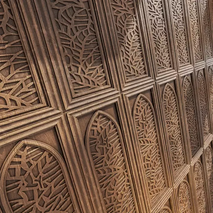 Vertical Patterned Wooden Wall PBR Texture