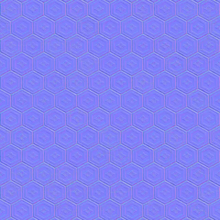 Red Hexagonal Patterned Tiles PBR Texture