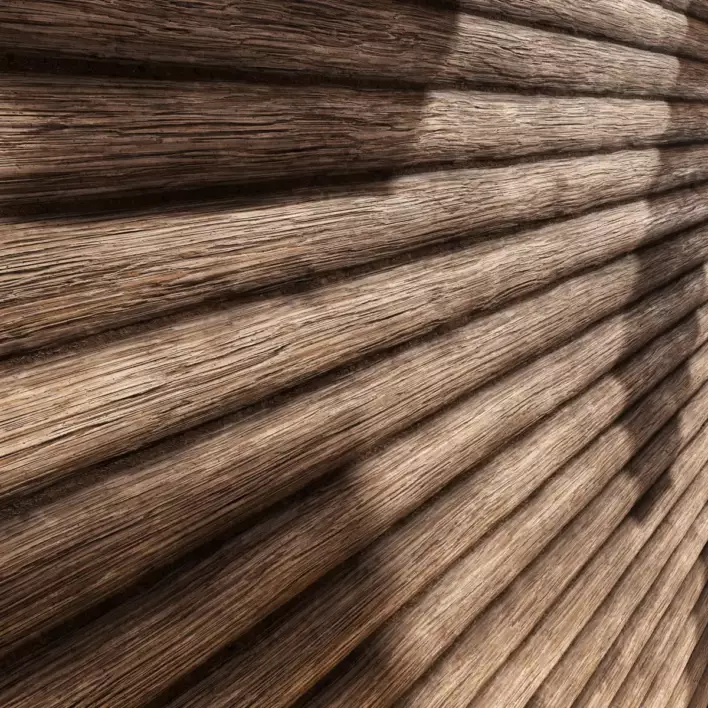Horizontal Wooden Logs PBR Texture