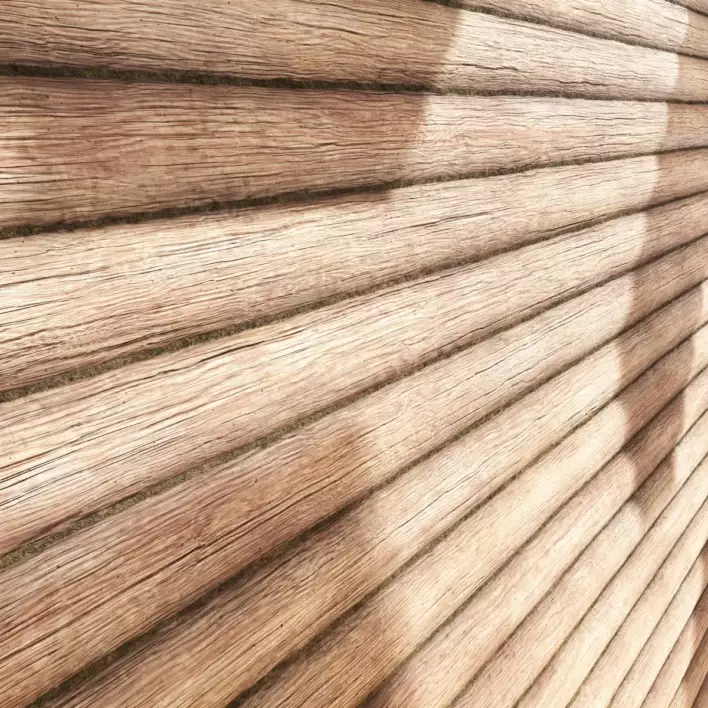 Light Horizontal Wooden Logs PBR Texture