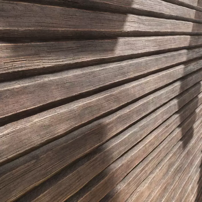 Rectangular Horizontal Wooden Logs PBR Texture