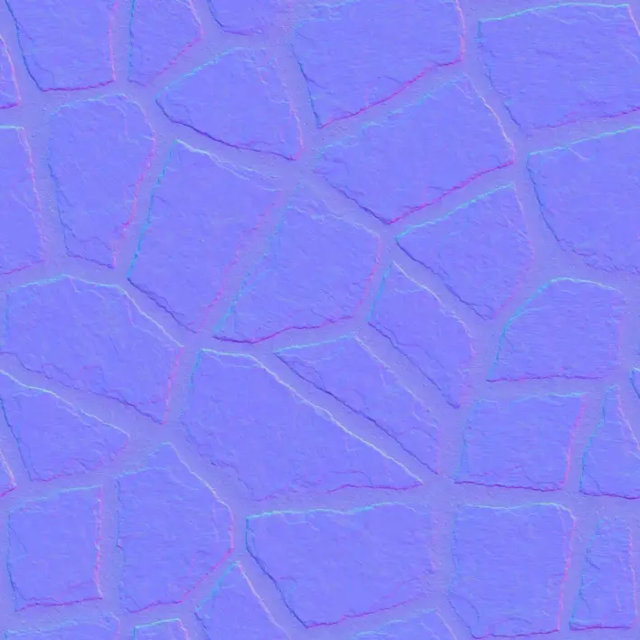 Flagstone with Dry Leaves PBR Texture