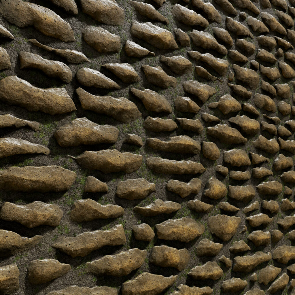Brown Rock Bricks PBR Texture