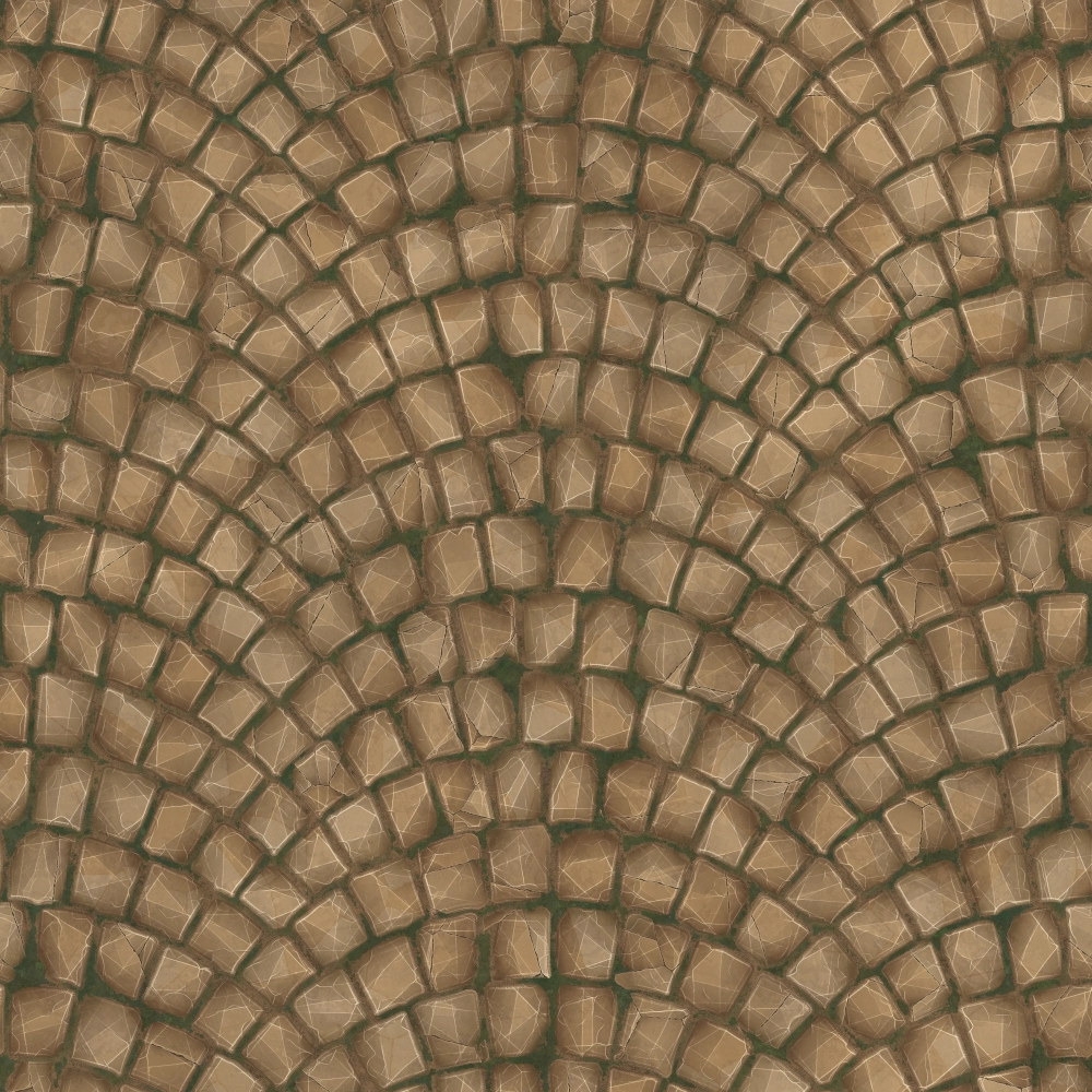 Stylized Beige Arc Pavement PBR Texture