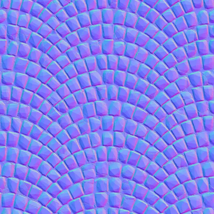 Stylized Beige Arc Pavement PBR Texture