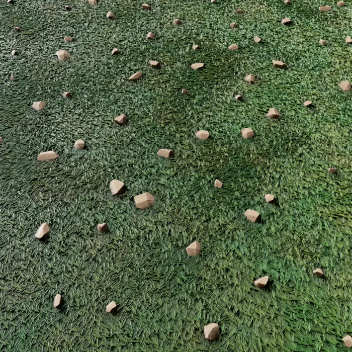 Stylized Grass with Rocks PBR Texture