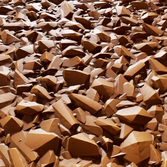 Stylized Brown Rock Rubble PBR Texture