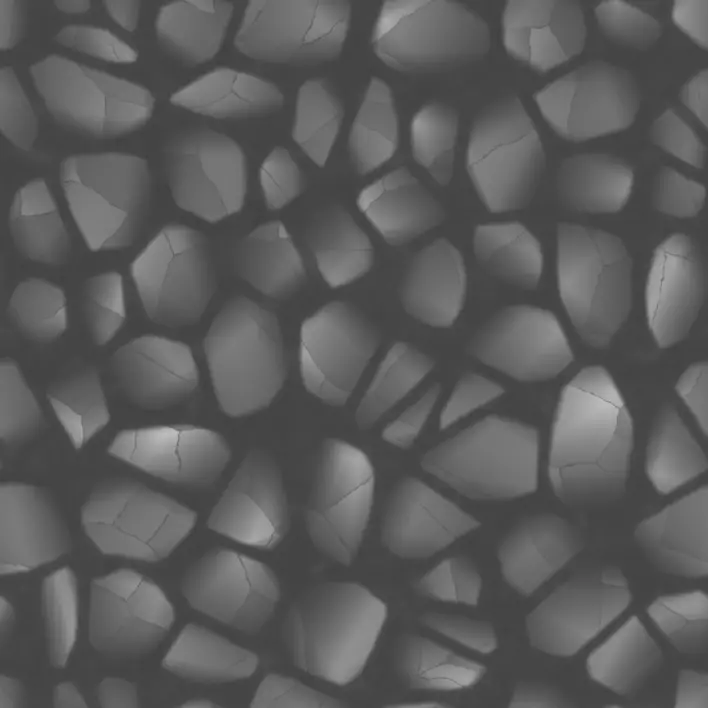 Stylized Cracked Grey Rocks PBR Texture