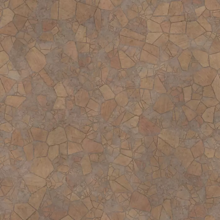 Damaged Beige Stone Pavement PBR Texture